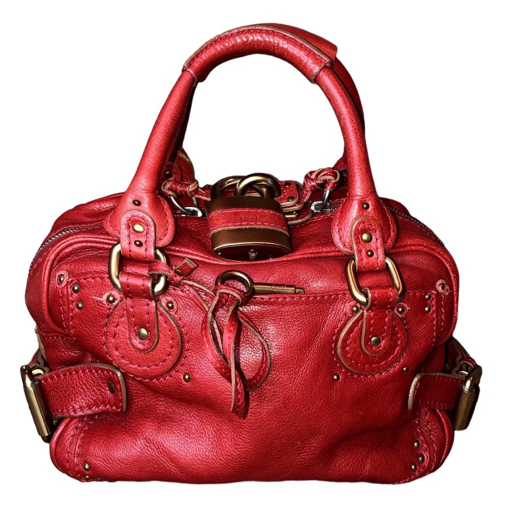 Chloe Paddington Lock And Key Small Red Leather Padlo… - Gem
